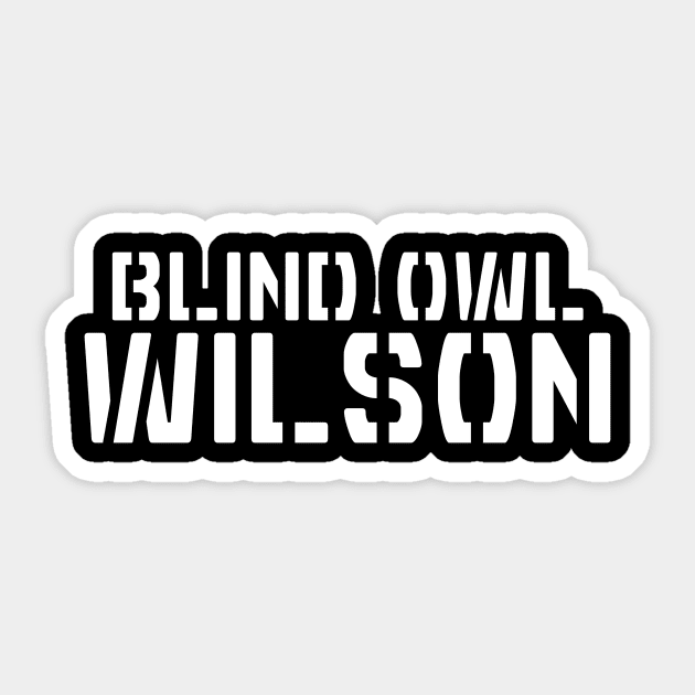 Blind Owl Wilson - Blue Musician - Sticker | TeePublic
